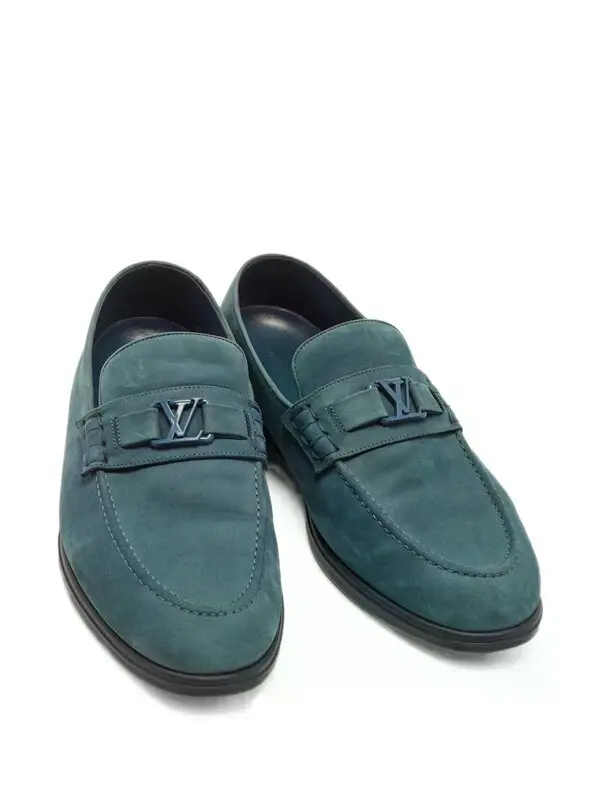 LOUIS VUITTON Estate Initials Suede Loafers