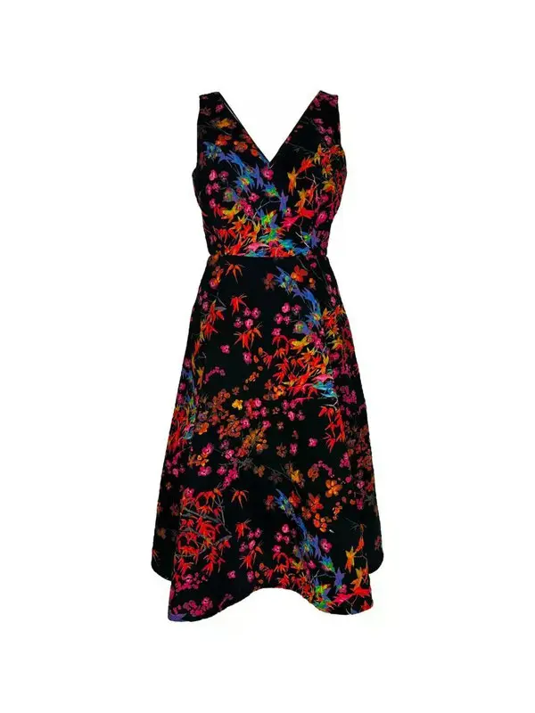 Saloni Floral-print V-neck Dress
