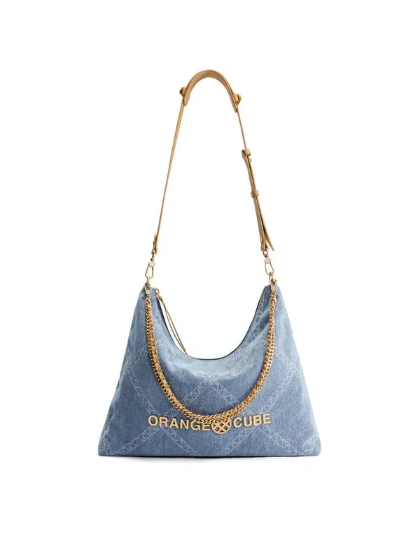 ORANGE CUBE Metropolitan Crossbody Bag Denim - Blue