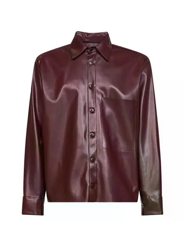 COSTUMEIN Long-sleeve Button-up Shirt Jacket - Red