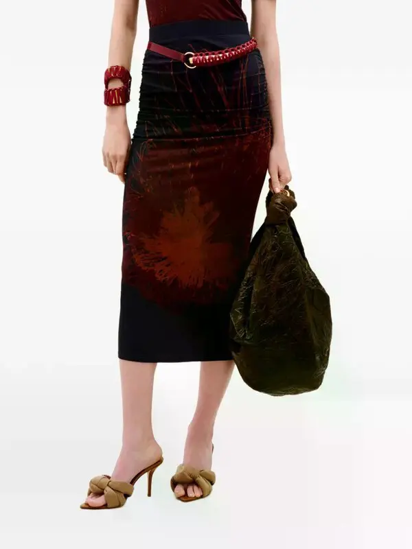 Silvia Tcherassi Niove Ruched Printed Mid Skirt