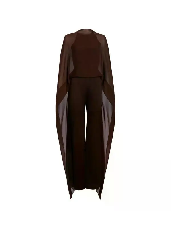 Silvia Tcherassi Ligia Cape-detail Jumpsuit - Brown