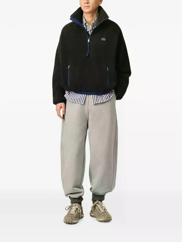 AMI Paris Cotton Track Pants With Heritage Label - Grey