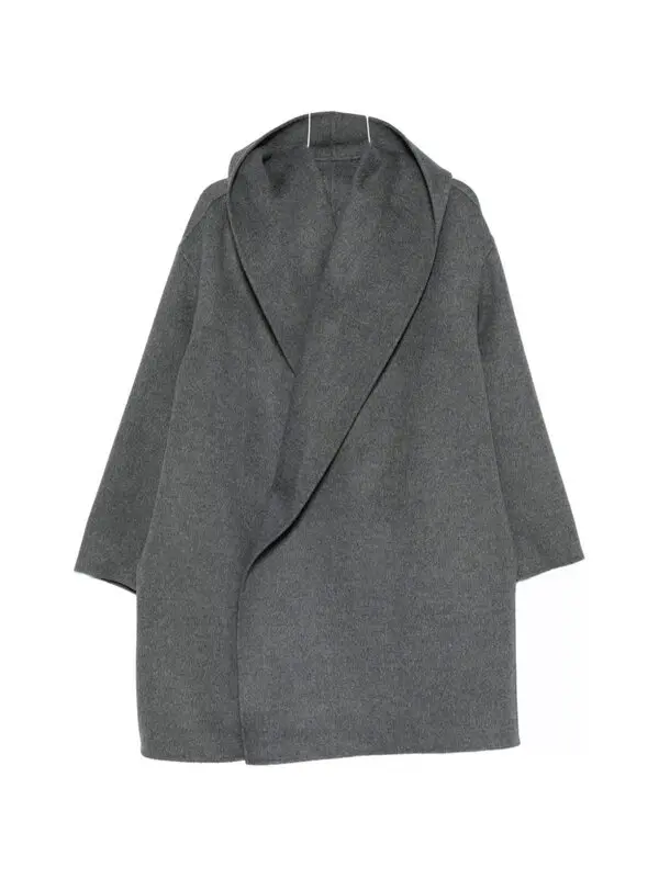 TOTEME Hooded Shawl-lapel Oversized Coat - Grey