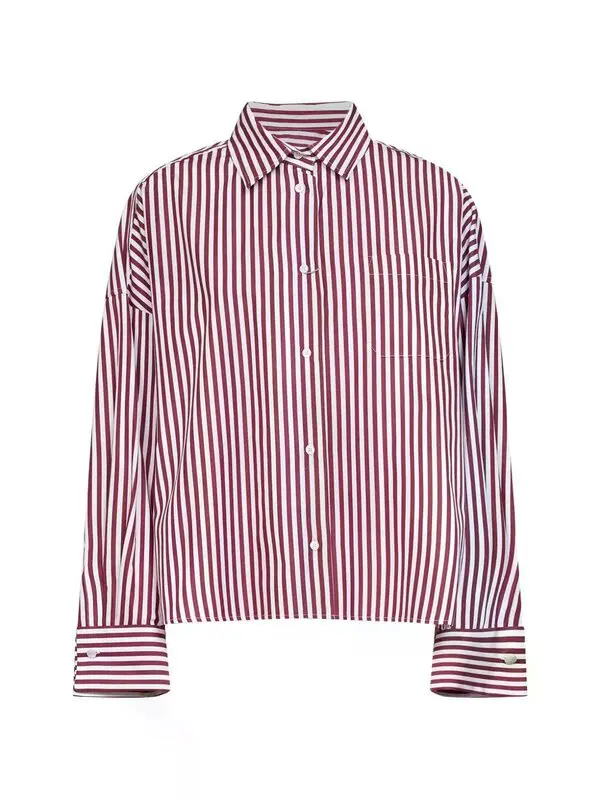 Max Mara Striped Cotton Shirt - Red
