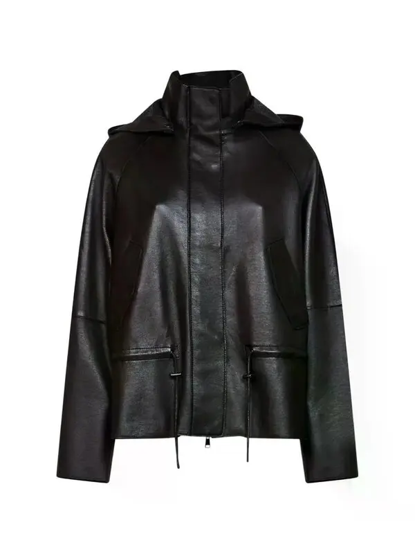 P.a.r.o.s.h Hooded Leather Jacket