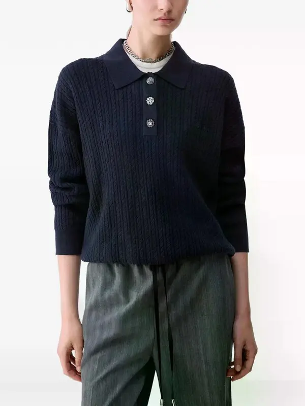 Liu Jo Knit Polo With Jewel Buttons