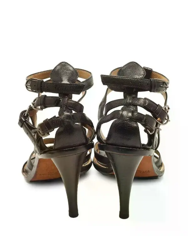 Saint Laurent Open Toe Crossover Strap High Heel Sandals