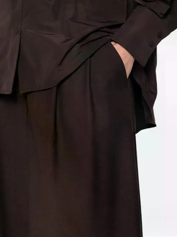CO.GO Pleated Wide-leg Palazzo Trousers