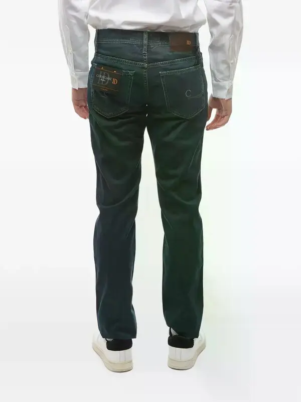 Corneliani Acid-wash Embroidered Jeans