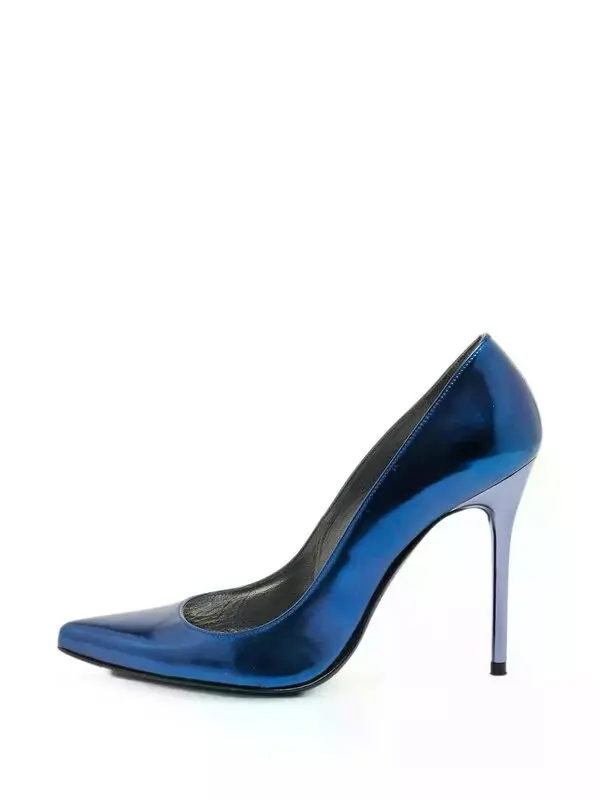 STUART WEITZMAN Pointed-toe Patent Leather Pumps - Blue