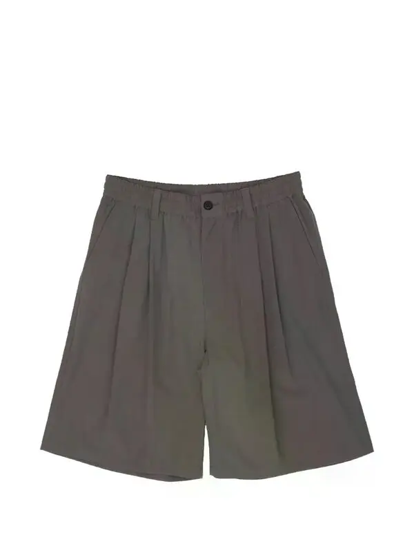 YOKE Pleated Wool Shorts - Brown