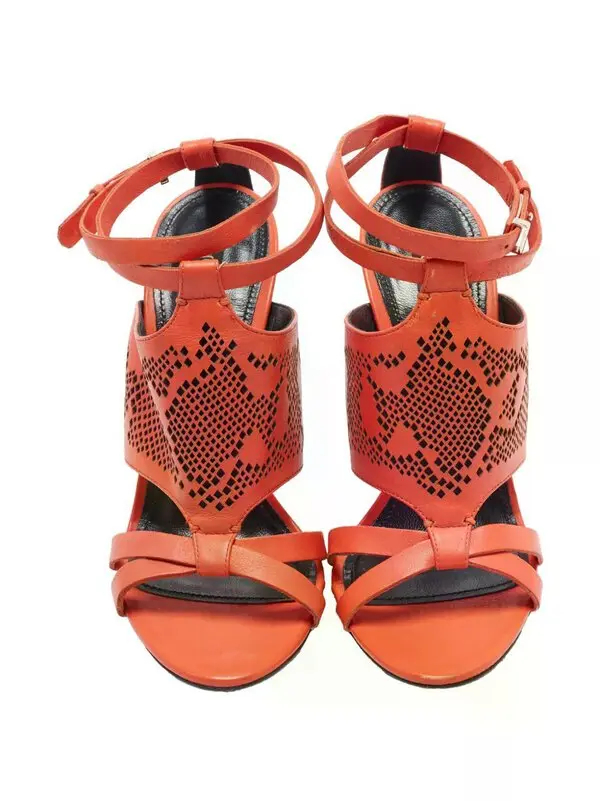Roberto Cavalli Laser-cut Ankle-strap Stiletto Sandals