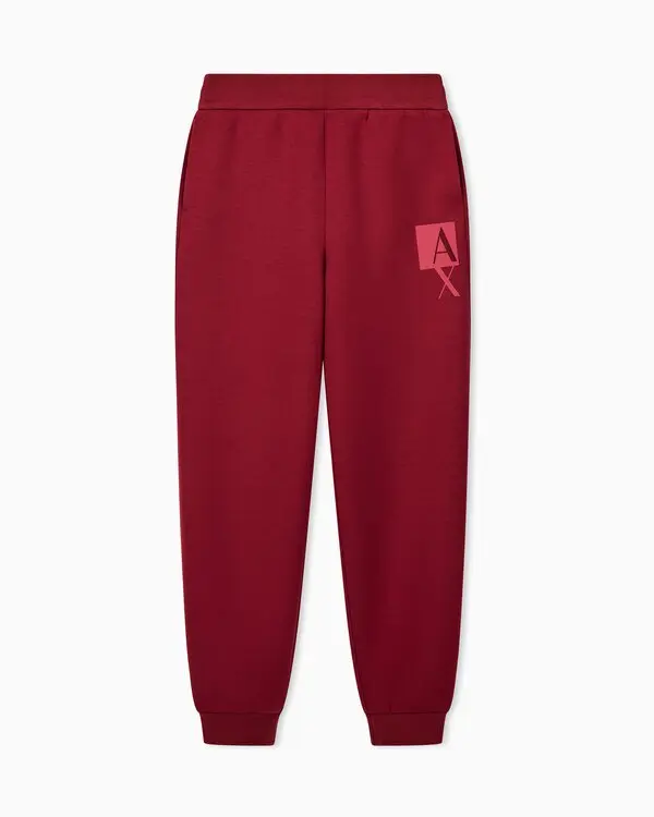 Armani Exchange Regular Fit Trousers In Viscose Stretch Scuba - Red
