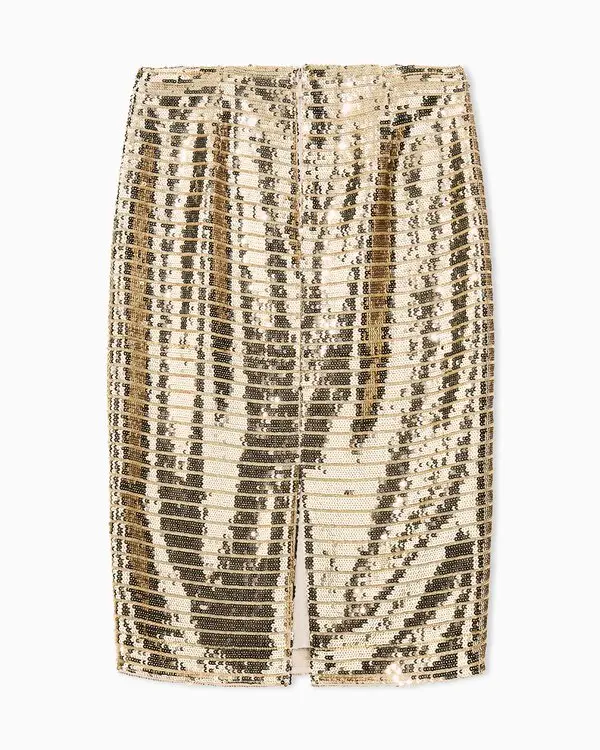 Armani Exchange Slim Fit Sequined Midi Skirt