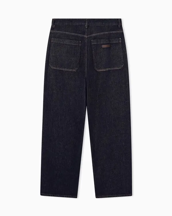 Armani Exchange Oversized Stretch Cotton Denim Trousers