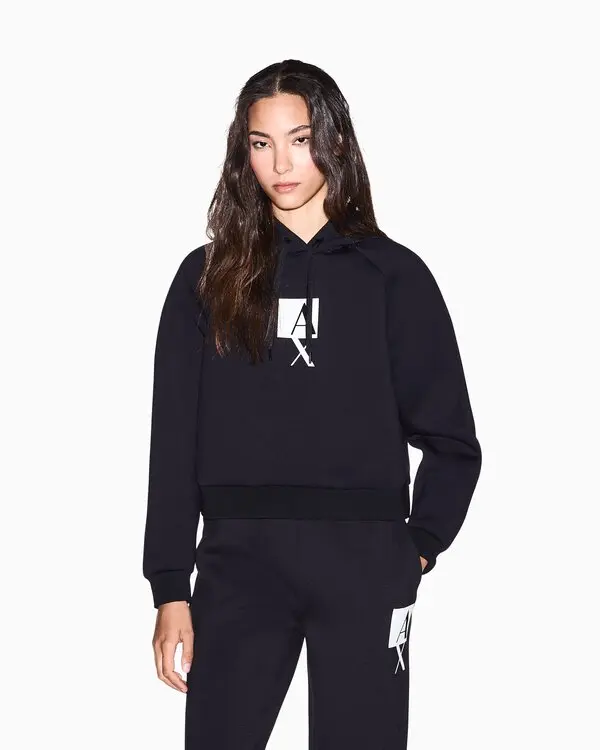 Armani Exchange Recycled Scuba Hoodie - Black