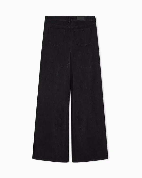 Armani Exchange Oversized Fit Denim Trousers With Metallic Yarn