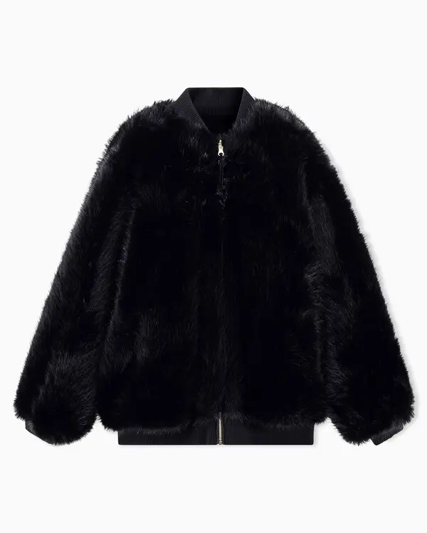 Armani Exchange Faux Fur Blouson Jacket