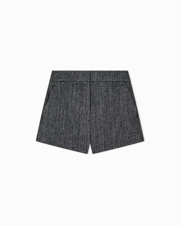 Armani Exchange Slim Fit Stretch Wool Blend Shorts
