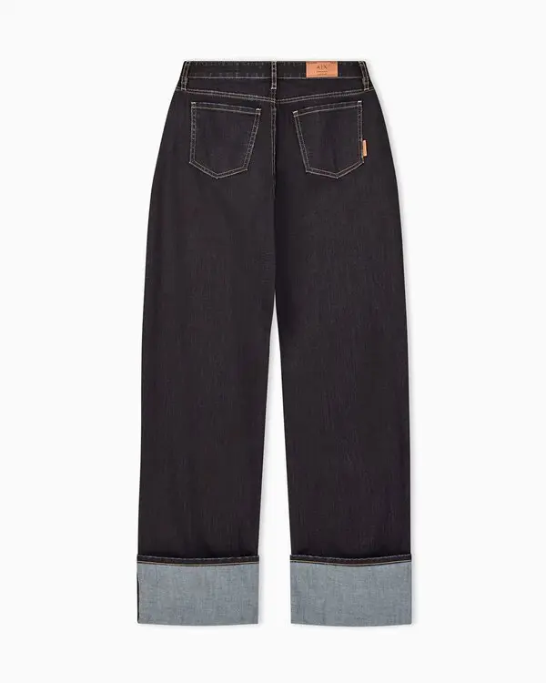 Armani Exchange Oversized Fit 5 Pockets Denim Pant In Rigid Cotton