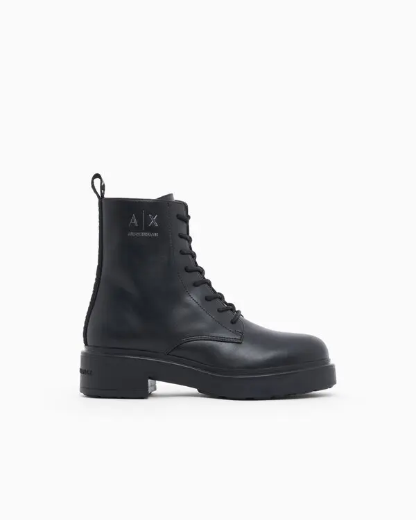 Armani Exchange Ankle Boots In Suede And Teddy With Rubber Sole