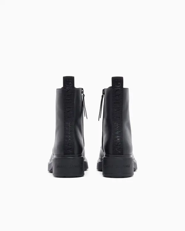 Armani Exchange Ankle Boots In Suede And Teddy With Rubber Sole