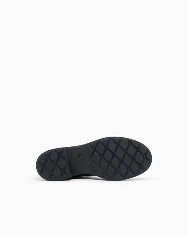 Armani Exchange Ankle Boots In Suede And Teddy With Rubber Sole