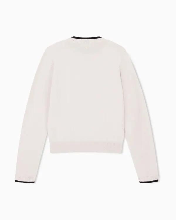 Armani Exchange Regular Fit Viscose And Cashmere Pullover - Beige