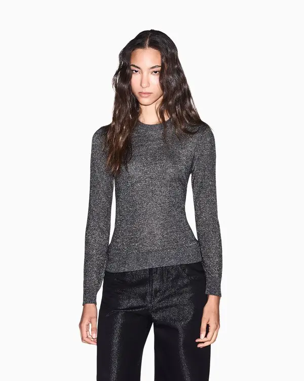 Armani Exchange Regular Fit Pullover Metallic Knitted Viscose