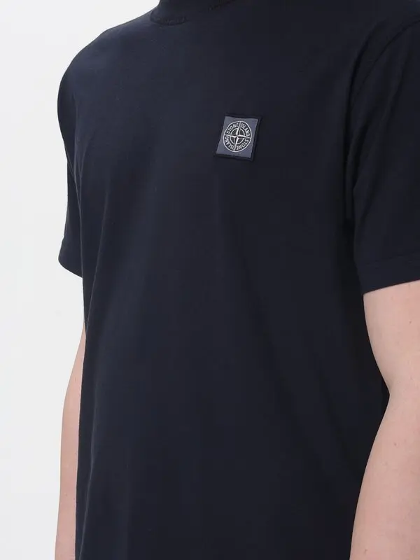 Stone Island Cotton T-shirt With Sleeve Logo Patch