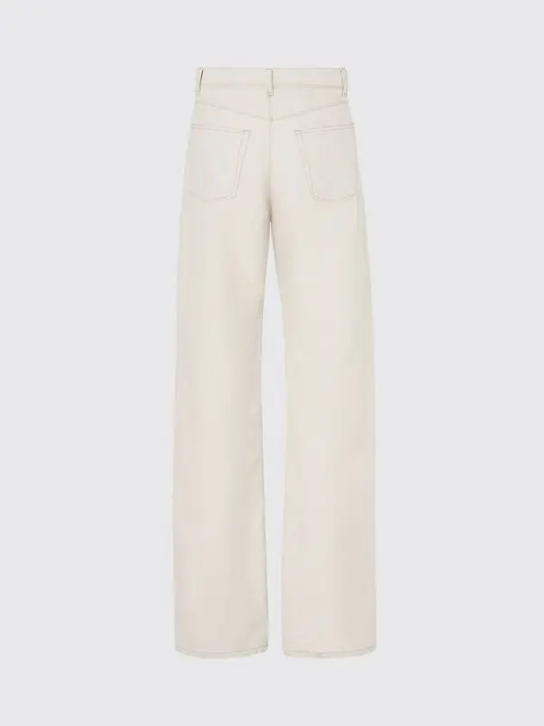 Fendi Straight Leg Jeans In Cotton And Linen Denim