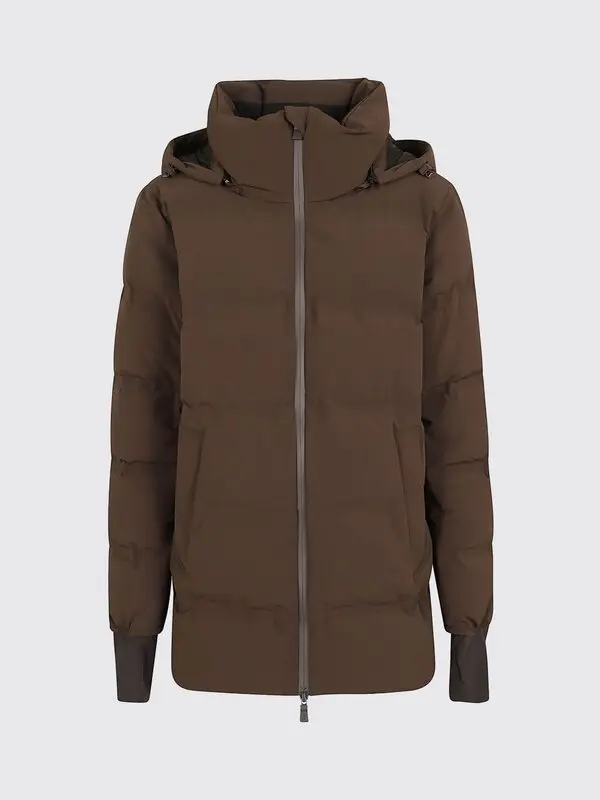 Herno A-shape Short Down Jacket In Quilted Nylon With Removable Hood - Brown