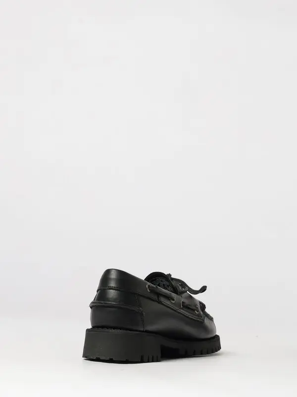 SEBAGO Ranger Boat Shoes In Waxed Leather With Notched Sole - Black