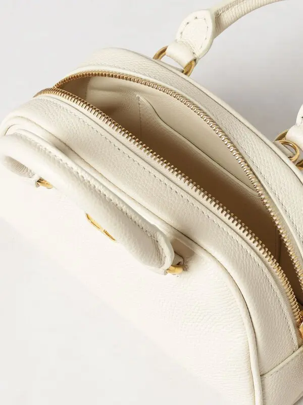 Valentino Garavani Vlogo Signature Mini Top Handle Bag In Grained Leather - Ivory