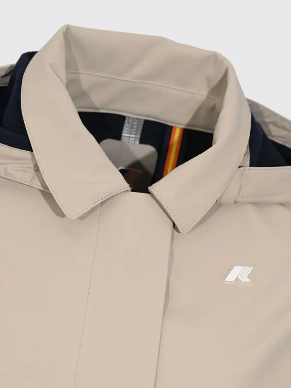 K-WAY Bleizou Hooded Waterproof Nylon Jacket With Contrast Logo Detail - Blue