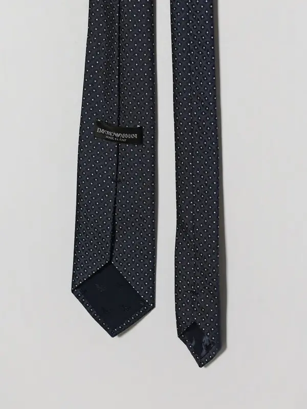 Emporio Armani Pure Silk Polka Dot Neck Tie - Blue