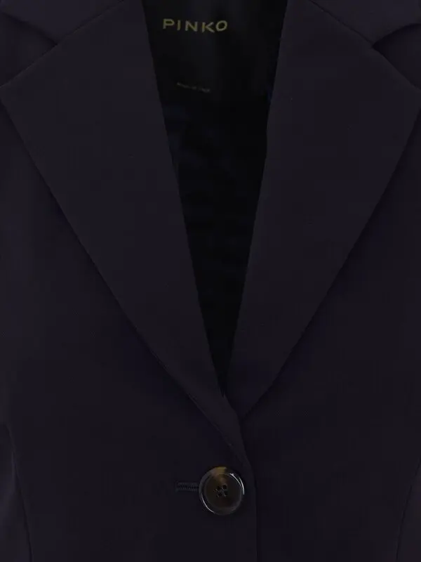 Pinko Slim Fit Single-breasted Crêpe Blazer With Two-button Closure - Blue