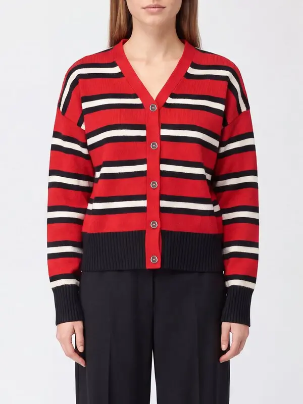 Pinko V-neck Wool And Cashmere Blend Cardigan With Button Closure - Sky Blue