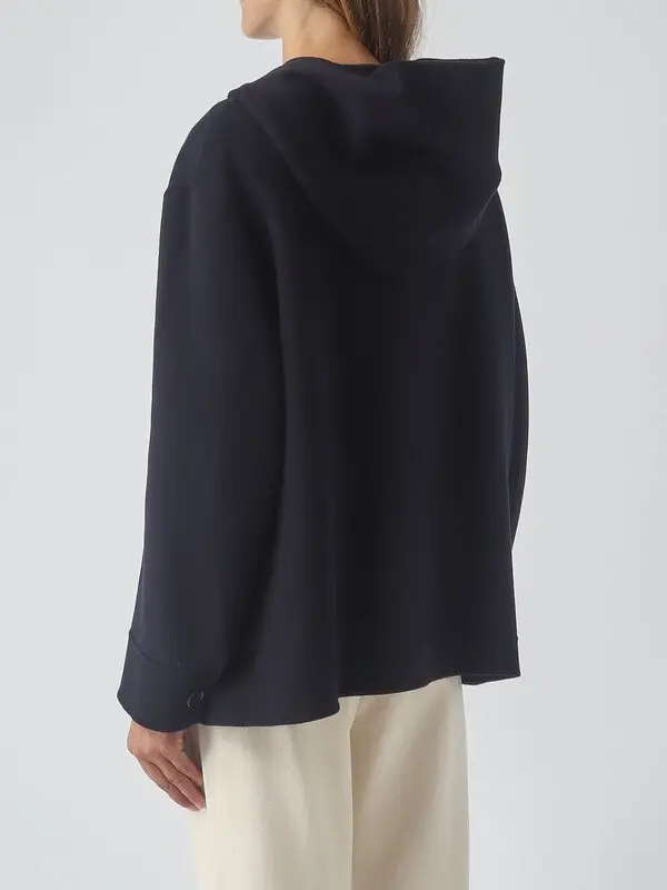 Max Mara Hooded Virgin Wool Short Coat