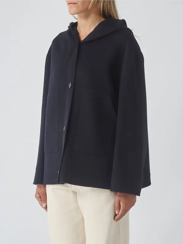 Max Mara Hooded Virgin Wool Short Coat
