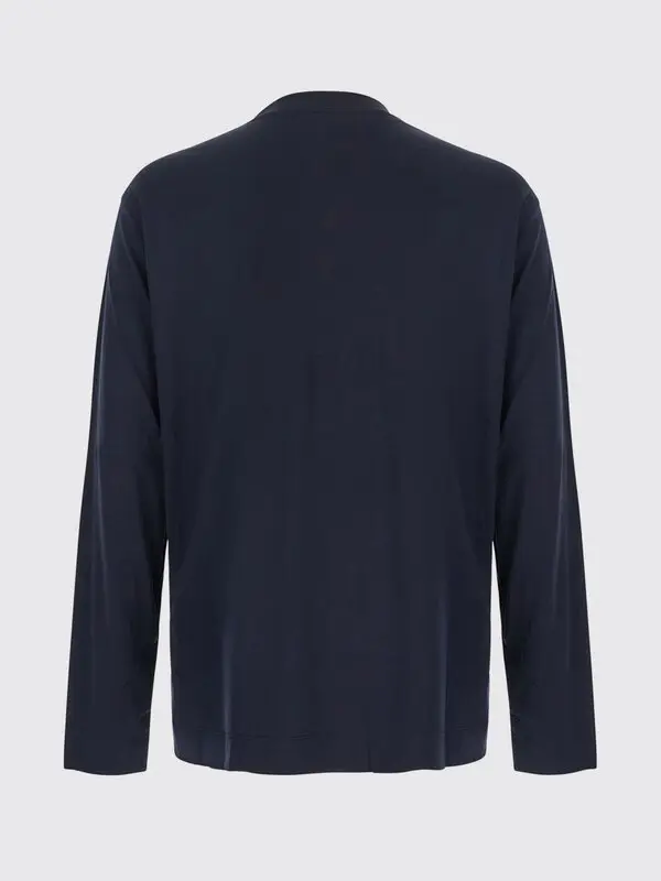 Emporio Armani Long-sleeved Modal And Silk T-shirt - Blue