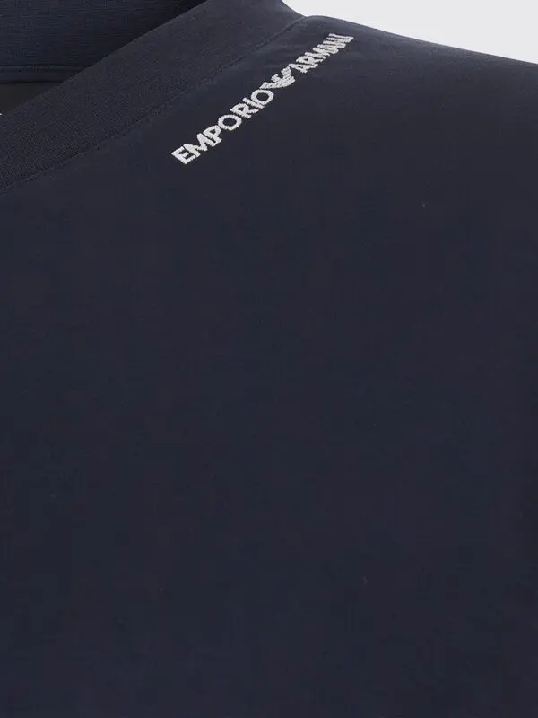 Emporio Armani Long-sleeved Modal And Silk T-shirt - Blue