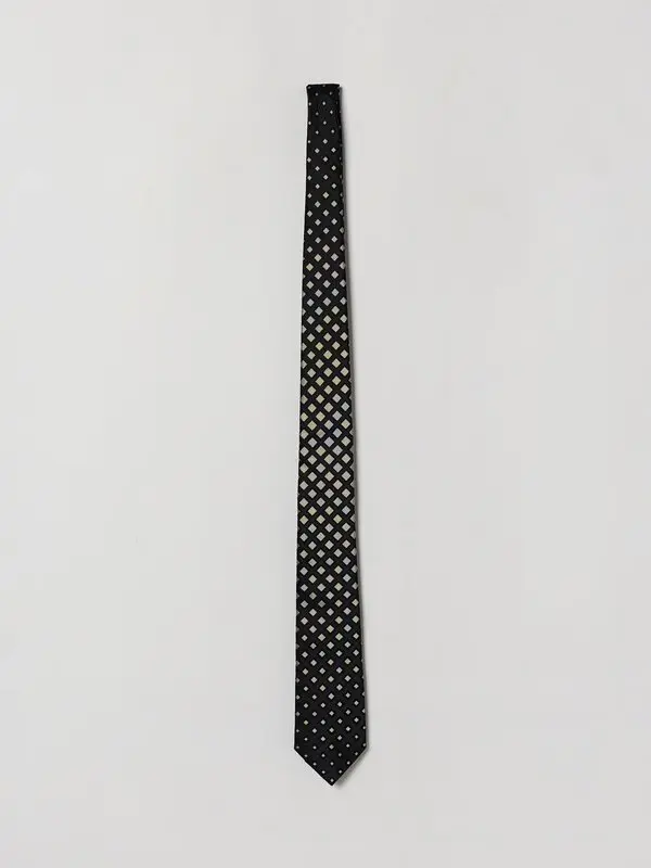 Emporio Armani Pure Silk Tie With Check Pattern - Multicolor