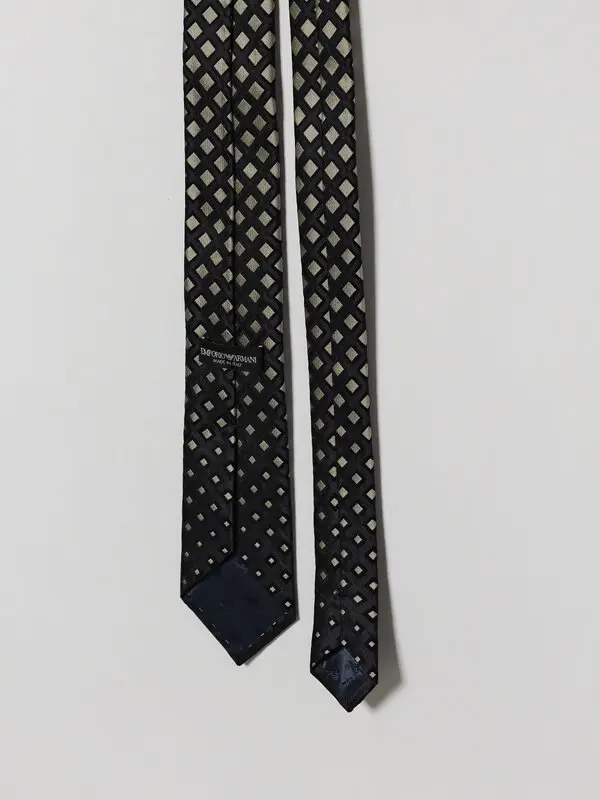 Emporio Armani Pure Silk Tie With Check Pattern - Multicolor