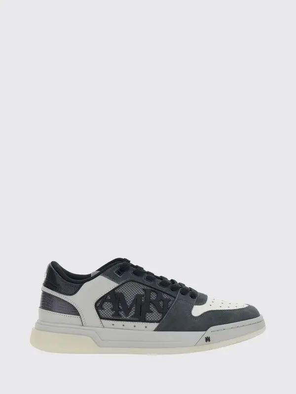 Amiri Suede And Smooth Leather Low-top Sneakers With Perforated Toe