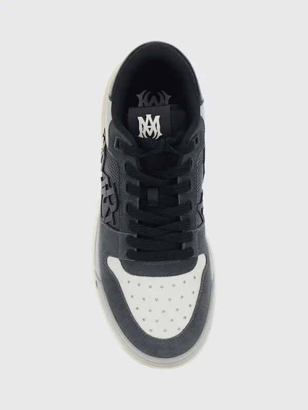 Amiri Suede And Smooth Leather Low-top Sneakers With Perforated Toe