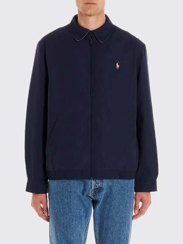 Polo Ralph Lauren Polyester Bomber Jacket With Embroidered Pony Logo - Blue