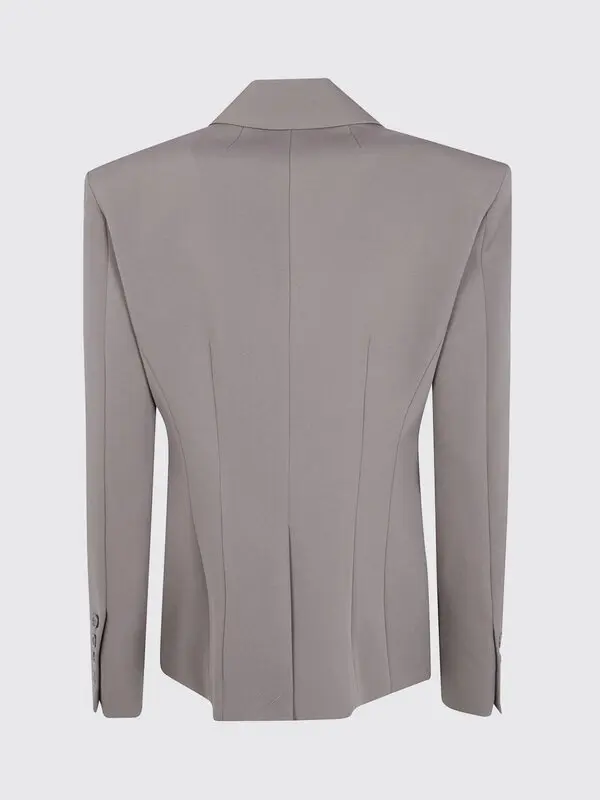 THE FRANKIE SHOP Cropped Double-breasted Blazer In Crêpe With Lapels - Green