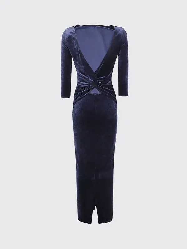 Giorgio Armani Velvet Midi Sheath Dress With V-back